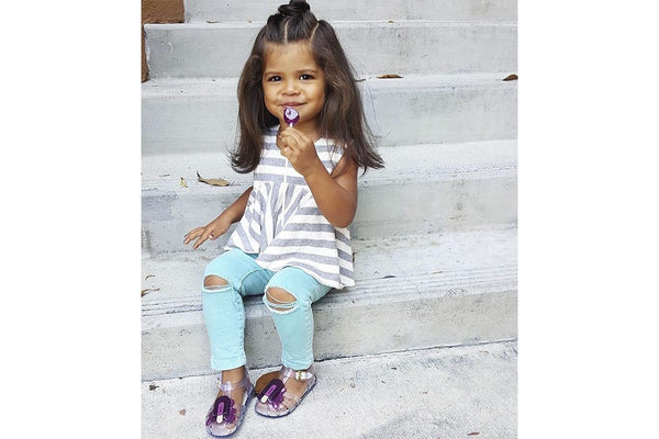 Mini Melissa Aranha Popsicle Clear Glitter/Purple – Kids Kicks